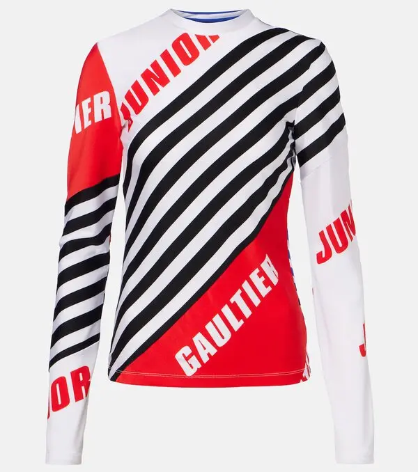 JEAN PAUL GAULTIER Logo Striped Jersey T-shirt - Multicoloured