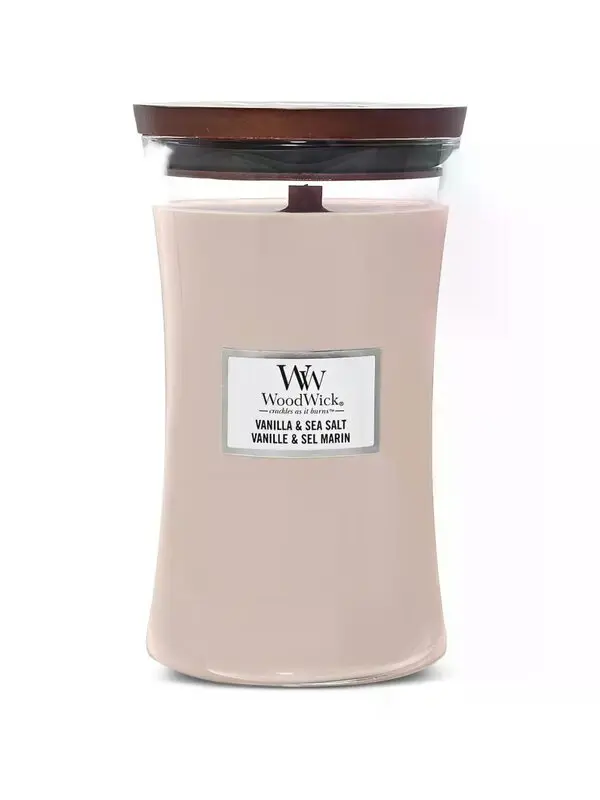 WOODWICK Large Hourglass Vanilla And Sea-salt Candle