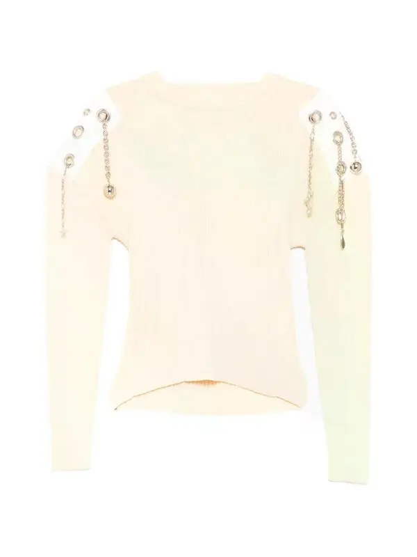 Toga Decoration Ribbed Sweater - Neutrals