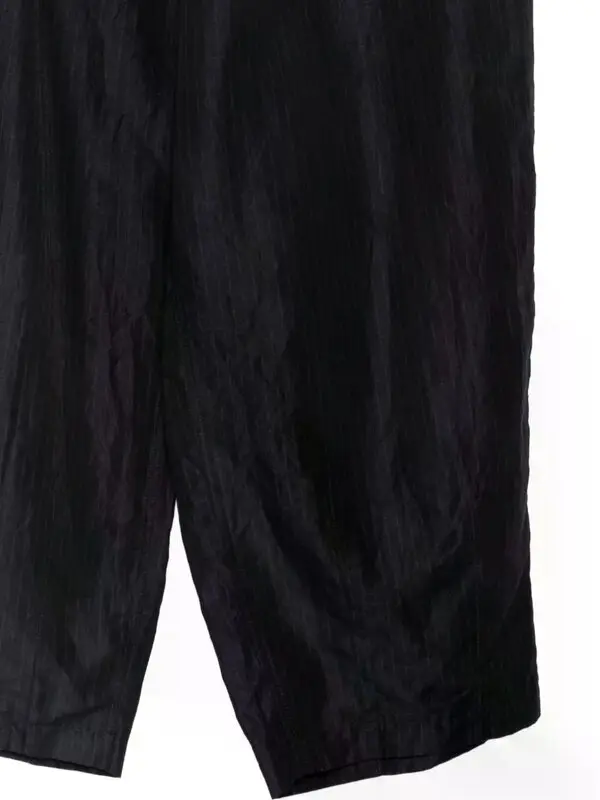 Comme Des Garçons Pinstripe Crinkled Finish Trousers