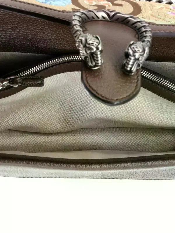 Gucci Dionysus Embroidered Jumbo Gg Canvas Small Shoulder Bag
