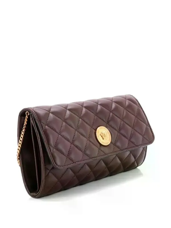 Versace Icon Quilted Leather Wallet On Chain Crossbody Bag