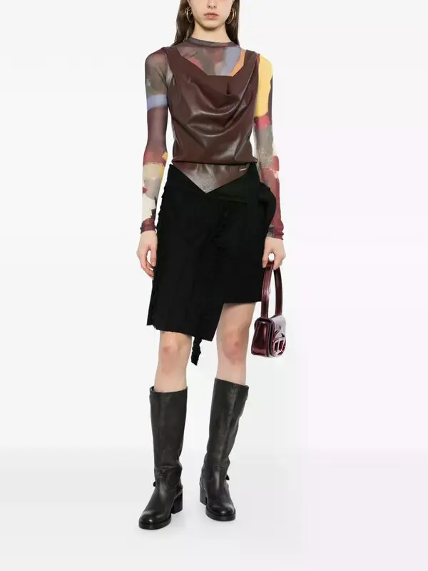 OPEN YY Pleated Wrapped Mini Skirt