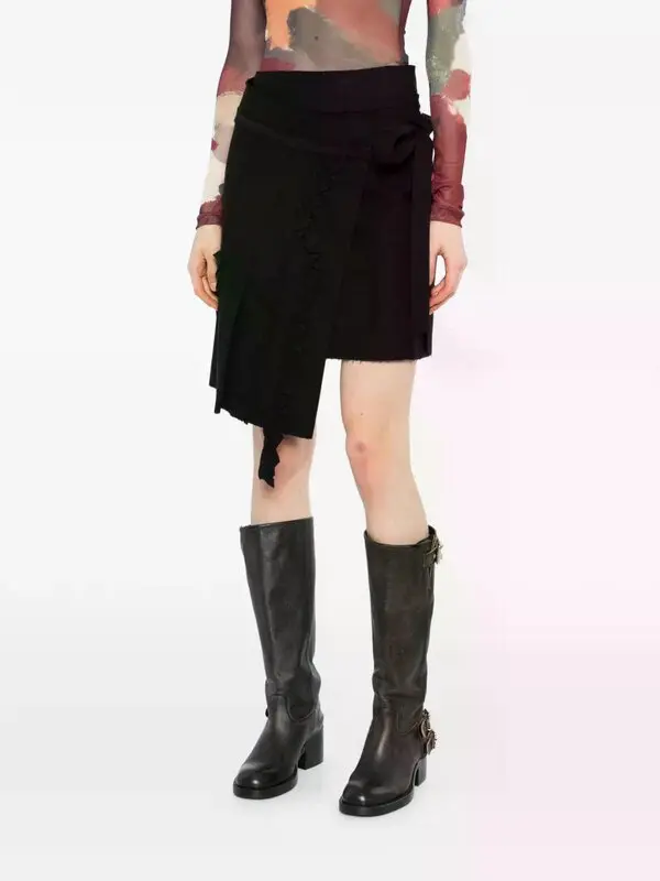 OPEN YY Pleated Wrapped Mini Skirt