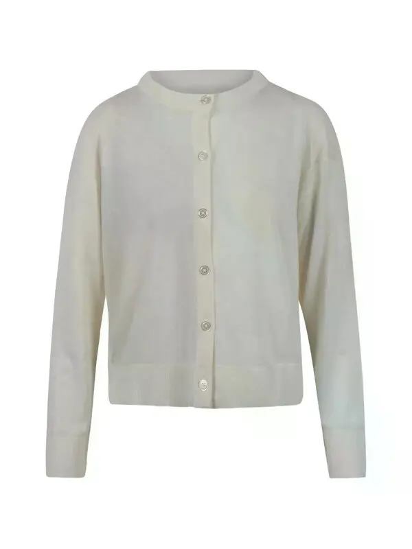 LOULOU Kita' Button-up Fine Knit Cardigan - White