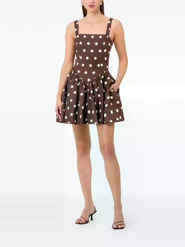NICHOLAS Vittoria Polka-dot Mini Dress - Brown