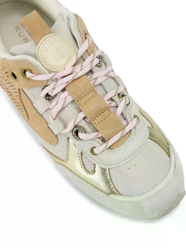 Kurt Geiger Slim Runner Sneakers With Perforated Panels - Neutrals