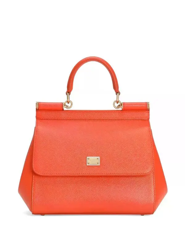 Dolce & Gabbana Small Sicily Handbag In Calfskin - Orange