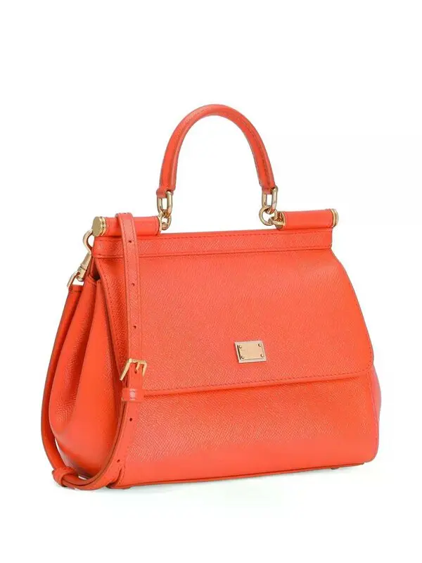 Dolce & Gabbana Small Sicily Handbag In Calfskin - Orange