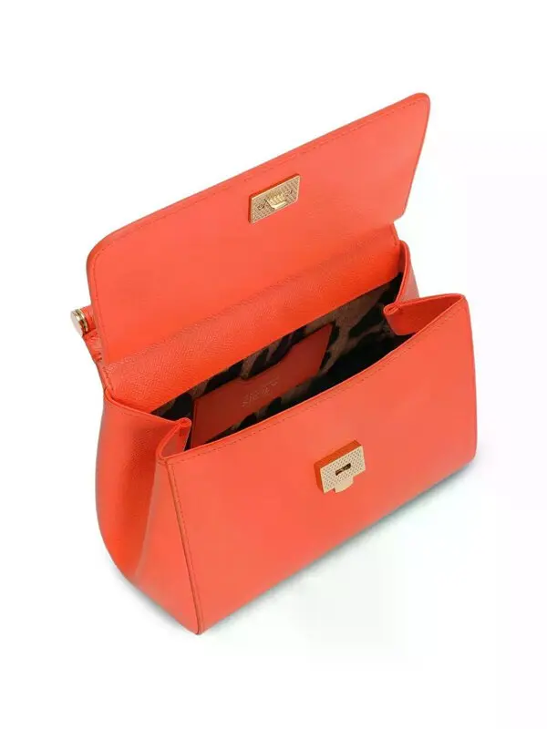 Dolce & Gabbana Small Sicily Handbag In Calfskin - Orange