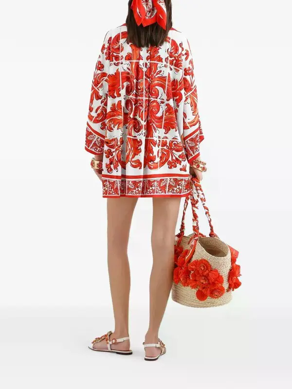 Dolce & Gabbana Majolica Print Charmeuse Shirt