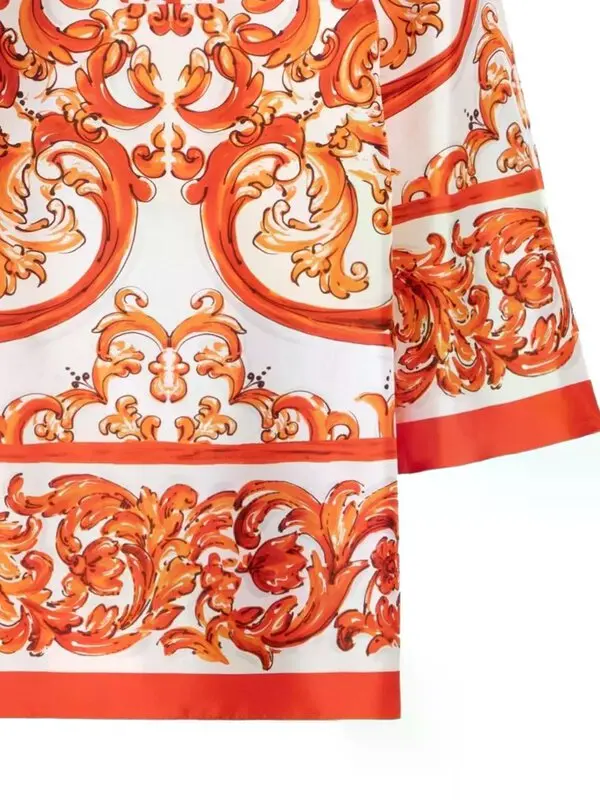 Dolce & Gabbana Baroque Print Silk-satin Tunic Midi Dress