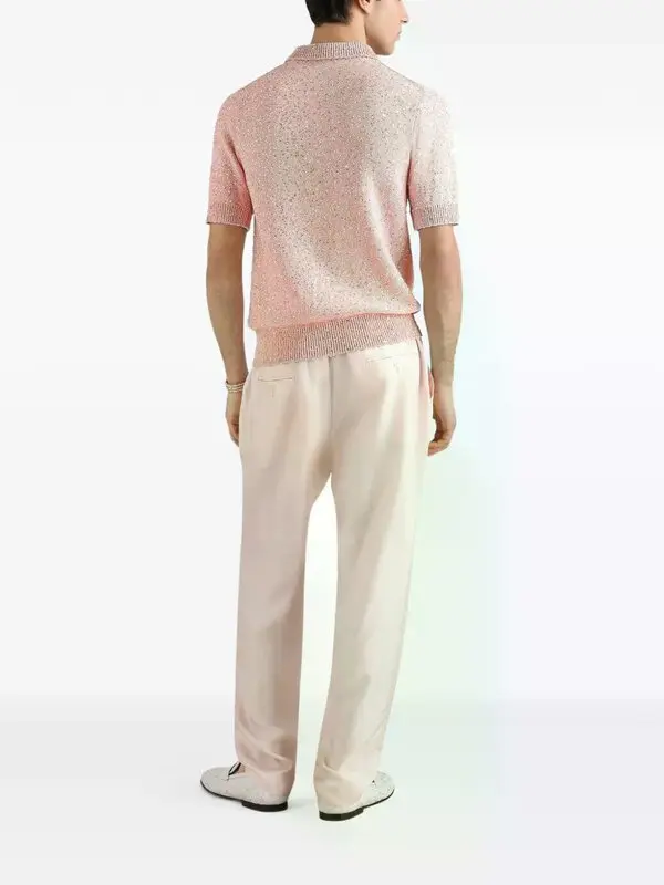Dolce & Gabbana Silk Polo Shirt With Sequins