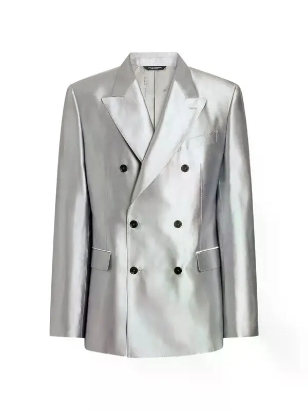 Dolce & Gabbana Sicilia Light Double-breasted Silk Shantung Jacket