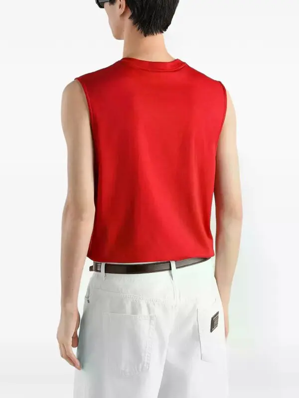 Dolce & Gabbana Cotton Tank Top With Patch