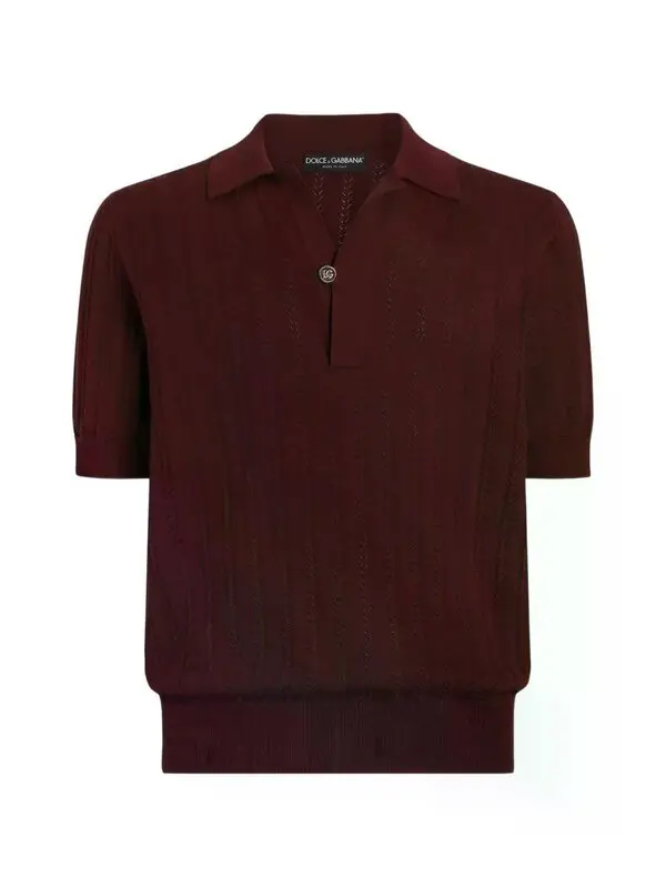 Dolce & Gabbana Openwork Cotton Polo Shirt