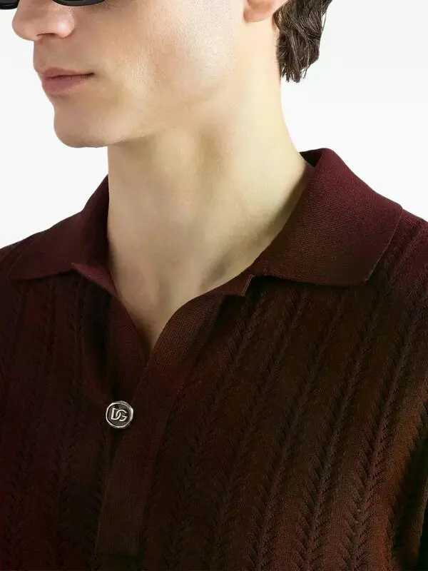 Dolce & Gabbana Openwork Cotton Polo Shirt