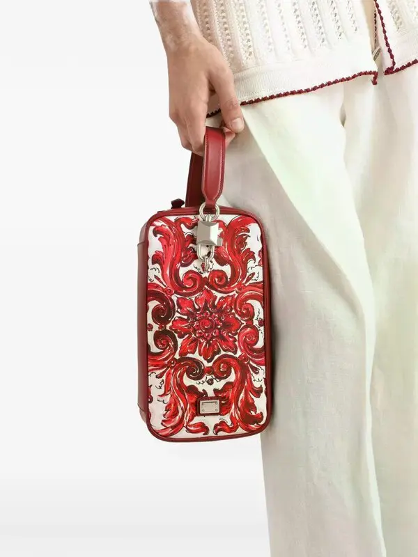Dolce & Gabbana Majolica-print Lock Canvas Handbag