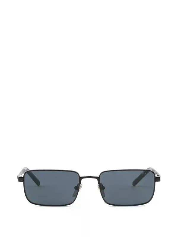Prada Rectangular Metal Sunglasses With Embossed Logo - Black