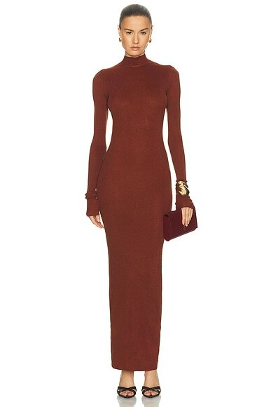 SAME Metallic Shimmer Mockneck Dress