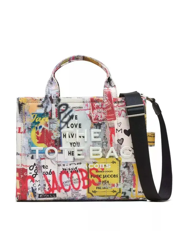 Marc Jacobs Medium The Pop Americana Canvas Tote Bag - Neutrals