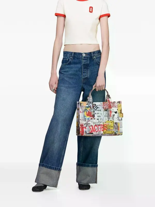 Marc Jacobs Medium The Pop Americana Canvas Tote Bag - Neutrals