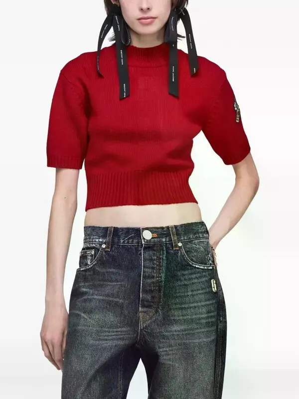 Marc Jacobs Wool Mock Neck Cropped Sweater