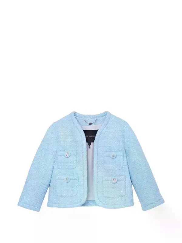 Marc Jacobs Pop J Tweed Cropped Jacket - Blue