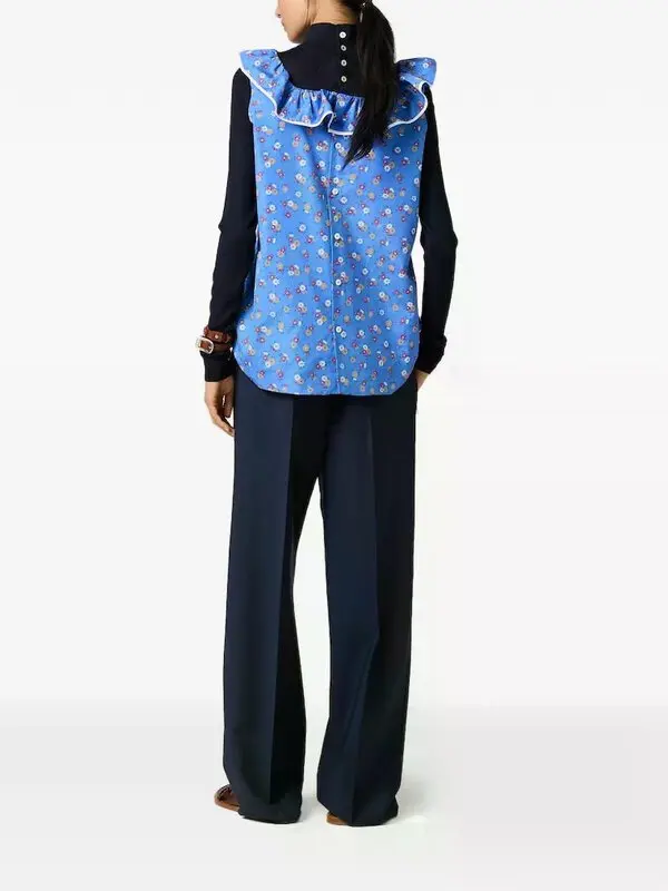 Miu Miu Poplin And Wool Knit Top