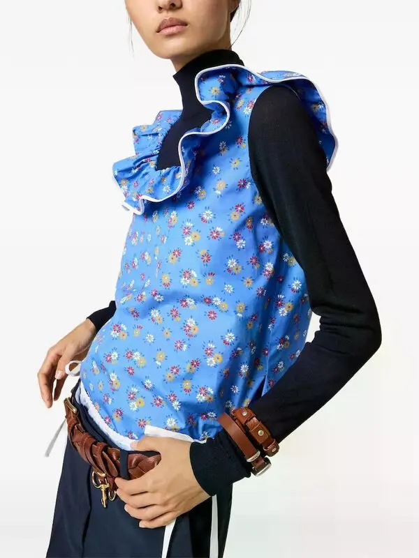 Miu Miu Poplin And Wool Knit Top