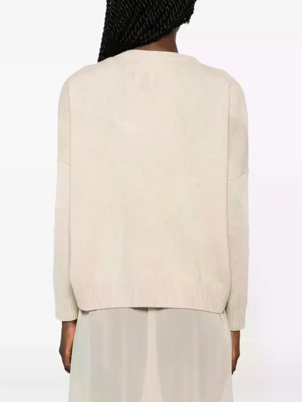 KUJTEN Amelina Whipstitch Detail Crew Neck Sweater