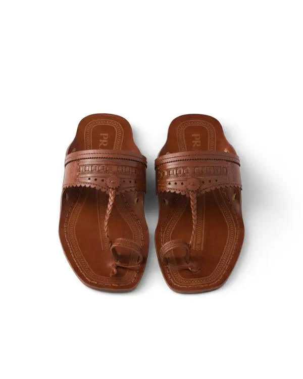 Prada Limited Edition Kolhapuri Leather Sandals