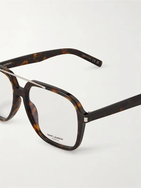Saint Laurent Square-frame Acetate Glasses - Tortoiseshell