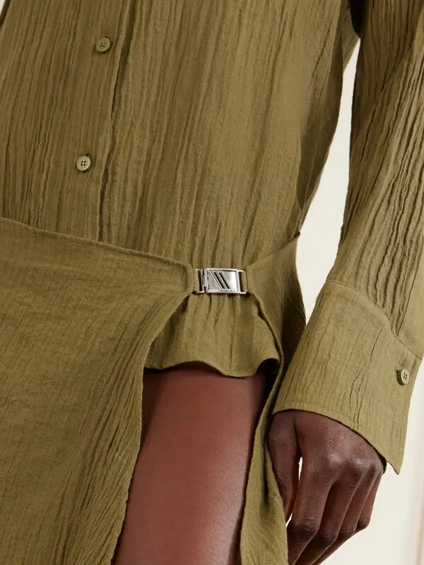 Attico Asymmetric Cotton Mini Dress