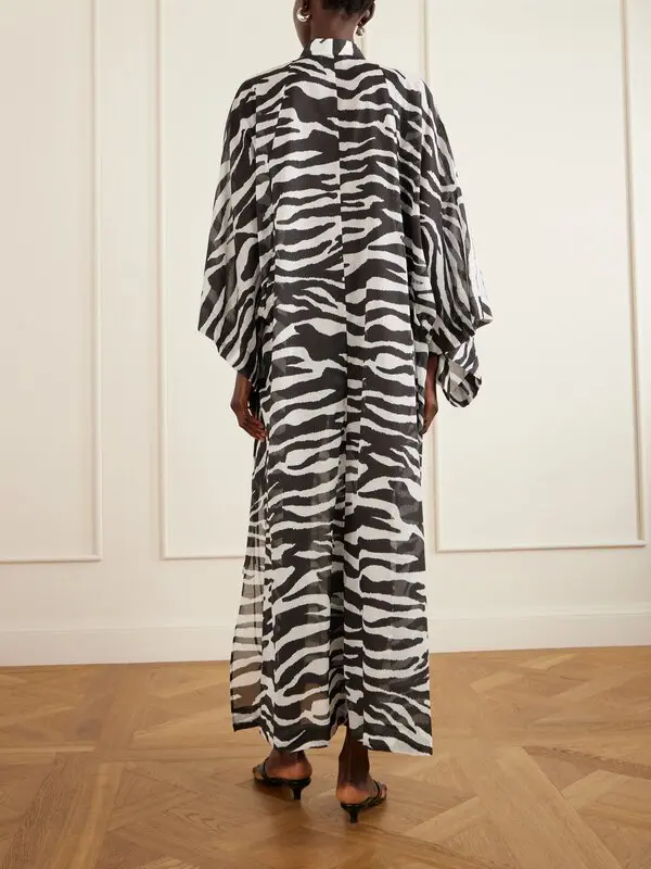 Attico Zebra-print Cotton Kaftan