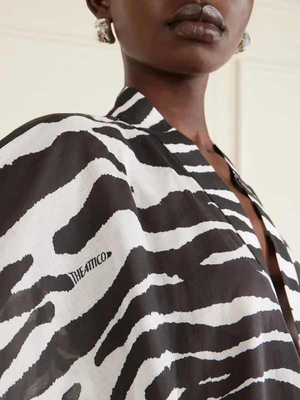 Attico Zebra-print Cotton Kaftan