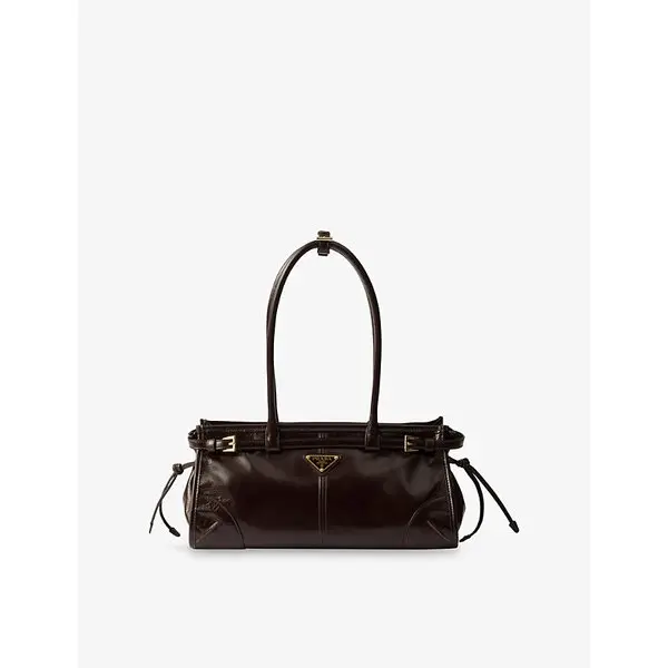 Prada Bonnie Medium Leather Handbag - Brown