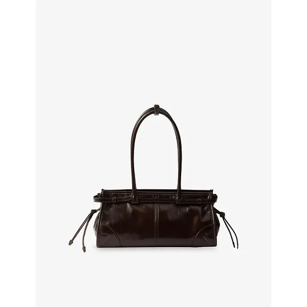 Prada Bonnie Medium Leather Handbag - Brown