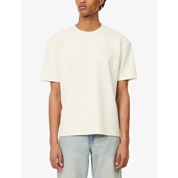 RAITH Tomas Textured Woven T-shirt - Ecru