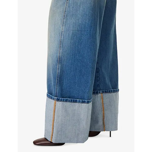 Givenchy Wide-leg Turn-up Denim Jeans - Medium Blue