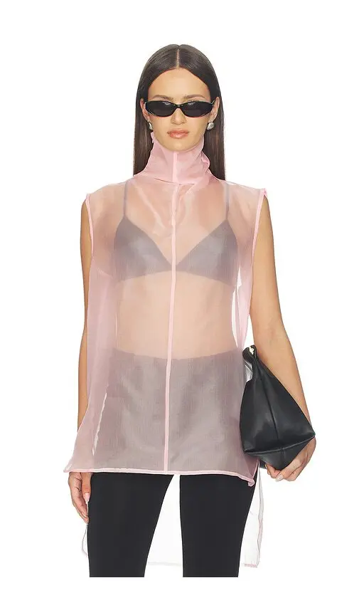 AEXAE X Revolve Silk Organza Roll Top - Rose