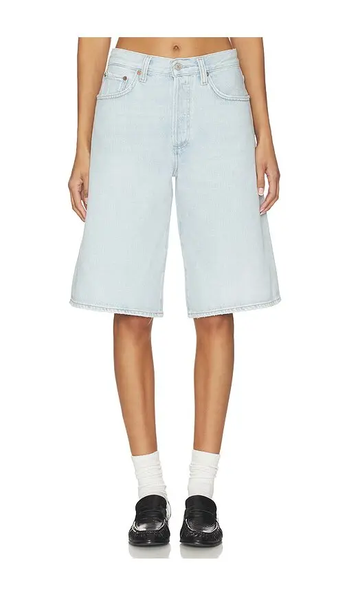 AGOLDE Ramona Bermuda Shorts In Light Wash - Blue