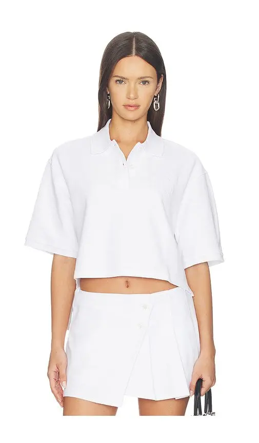 Alexander Wang Oversized High Low Polo Top - White
