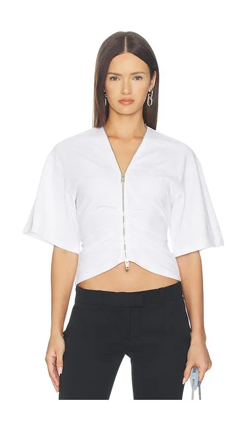 Alexander Wang Gathered T-shirt With Continuous Loop Zipper