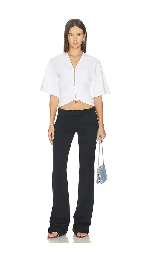 Alexander Wang Gathered T-shirt With Continuous Loop Zipper