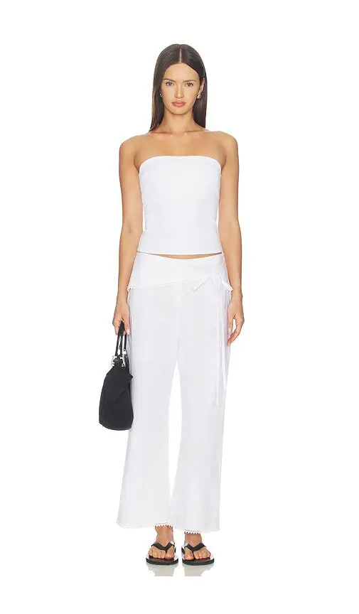 Enza Costa Cotton Rib Bandeau Top