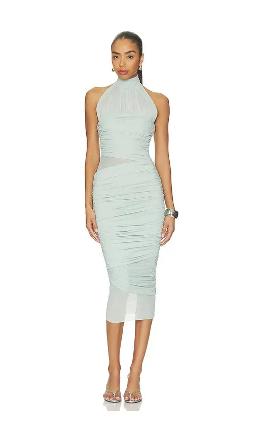 SEROYA Esmee Ruched Mesh Dress - Mint