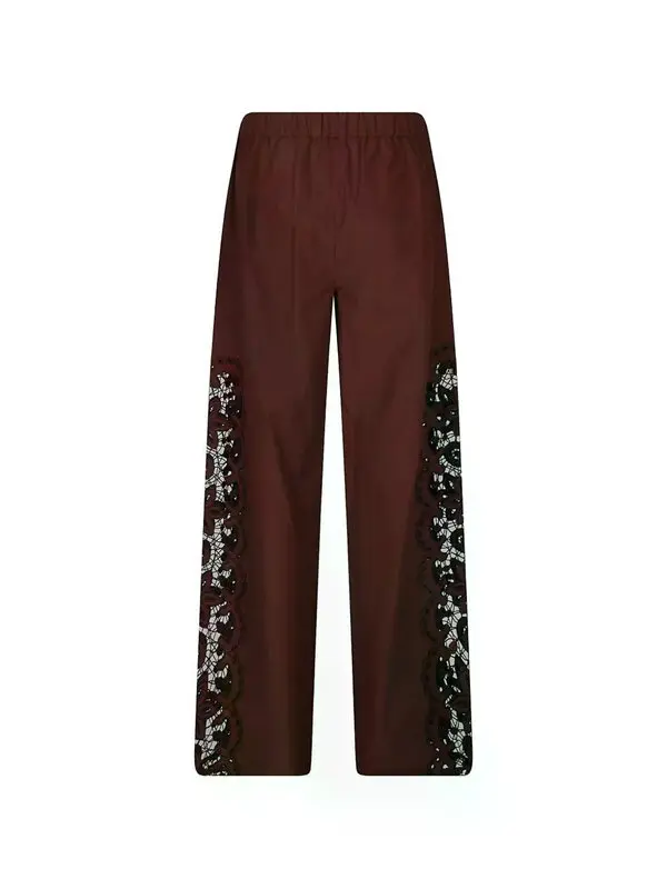Patrizia Pepe Lace Insert Drawstring Trousers - Brown