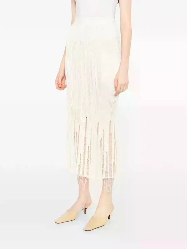 UMA WANG Frayed Midi Skirt