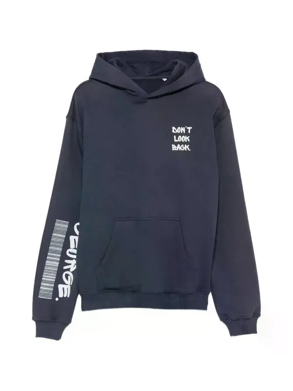 GEORGE. Graphic Print Hoodie - Blue